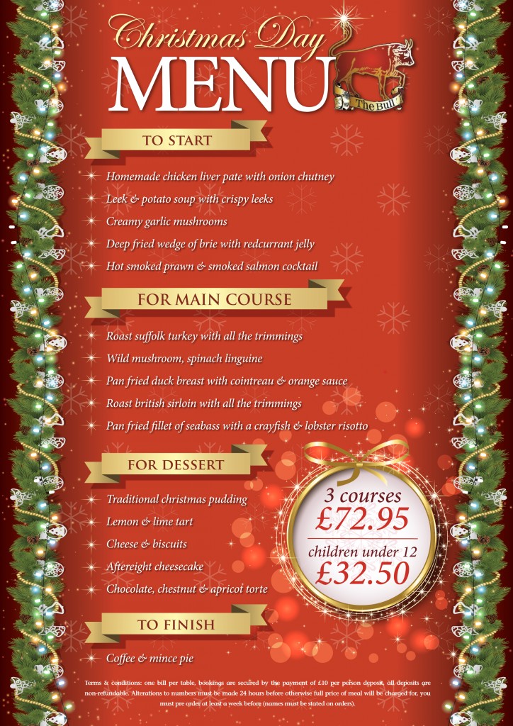 Brantham Bull_Christmas Day Menu_Dec15 - The Brantham Bull